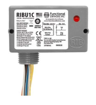 RIBU1C, Functional Devices (RIB) Enclosed Pilot Relay 10 Amp SPDT with ...